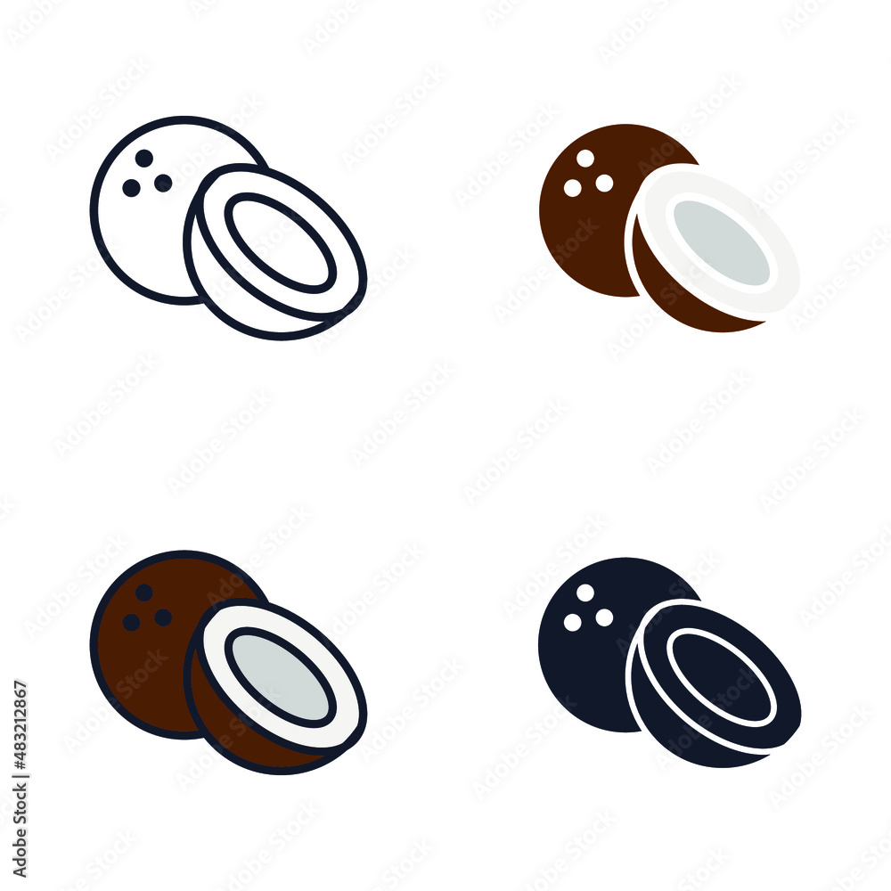 Coconut icon symbol template for graphic and web design collection logo ...
