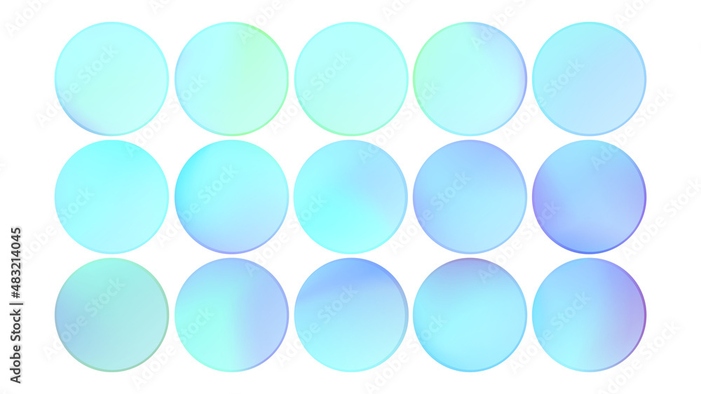Blue gradient vector circles set. Round banners with color mesh ...