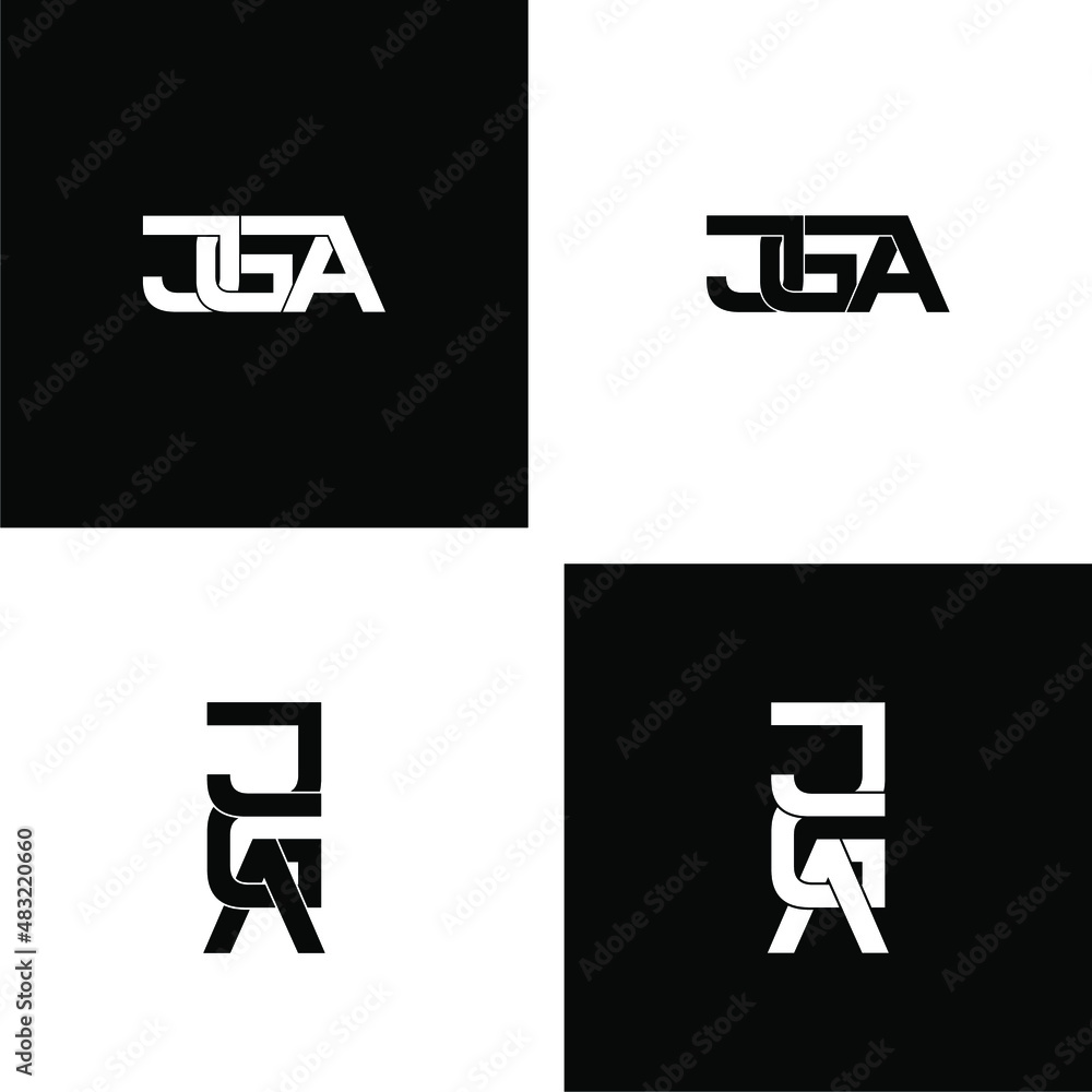jga letter original monogram logo design set Stock Vector | Adobe Stock