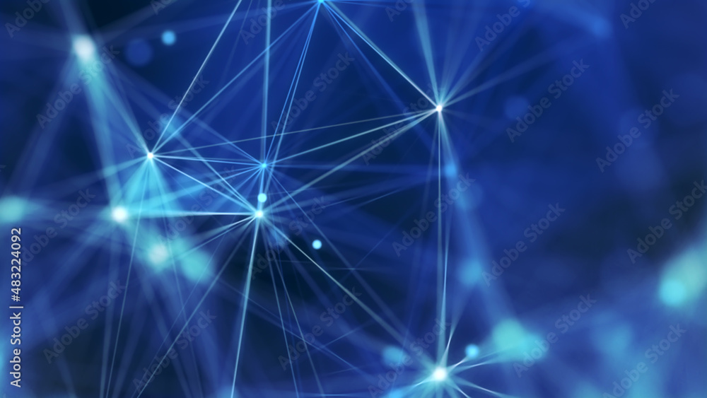 Blue abstract technology and engineering background with plexus ...