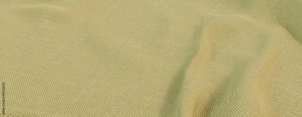 Pale Yellow Fabric with Wrinkles and Folds. Wavy Surface Banner. Stock ...