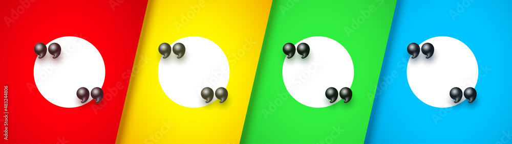 3d quote realistic render design in cute cartoon style volumetric icons ...