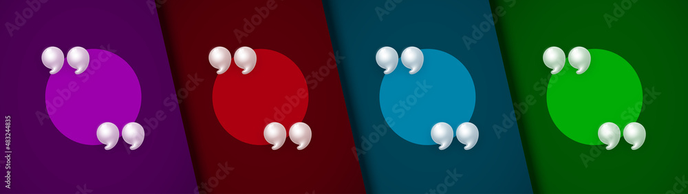 3d quote realistic render design in cute cartoon style volumetric icons ...