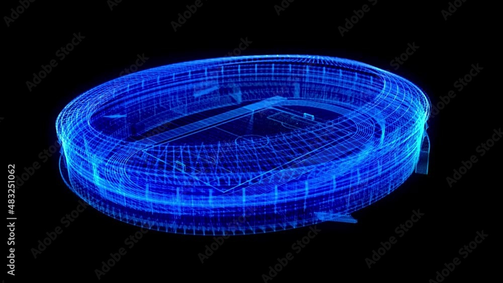 Sport stadium video background. Glowing particles stadium lights in 4k ...