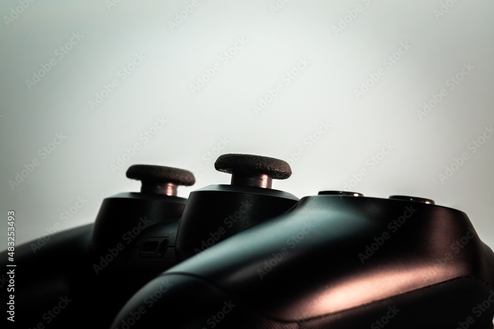 Kumamoto, Japan - Jul 29 2020 : The close up of joysticks of DualShock ...