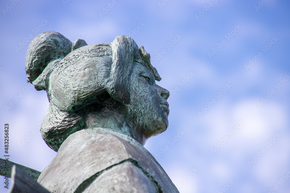 Izumo, Shimane / JAPAN - Sep 22 2020 : The statue of Izumo no Okuni, a ...
