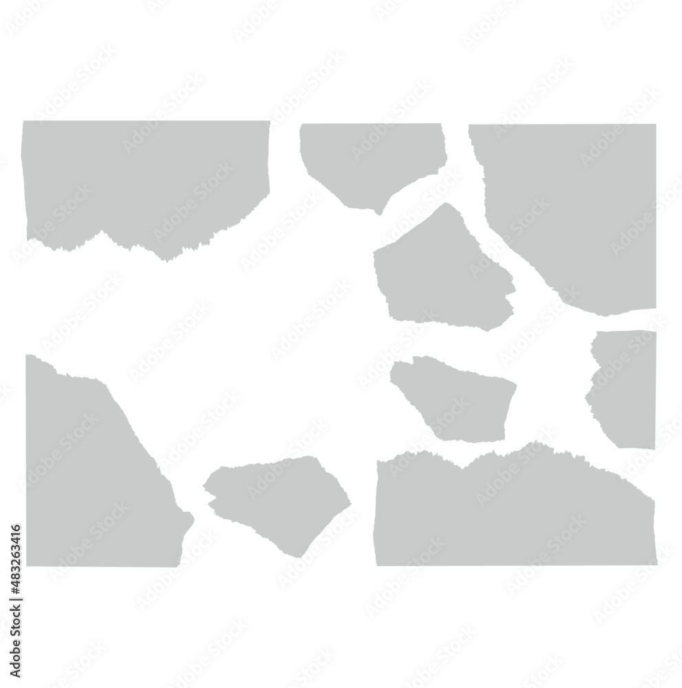 Torn paper shapes, vector collection Stock Vector | Adobe Stock