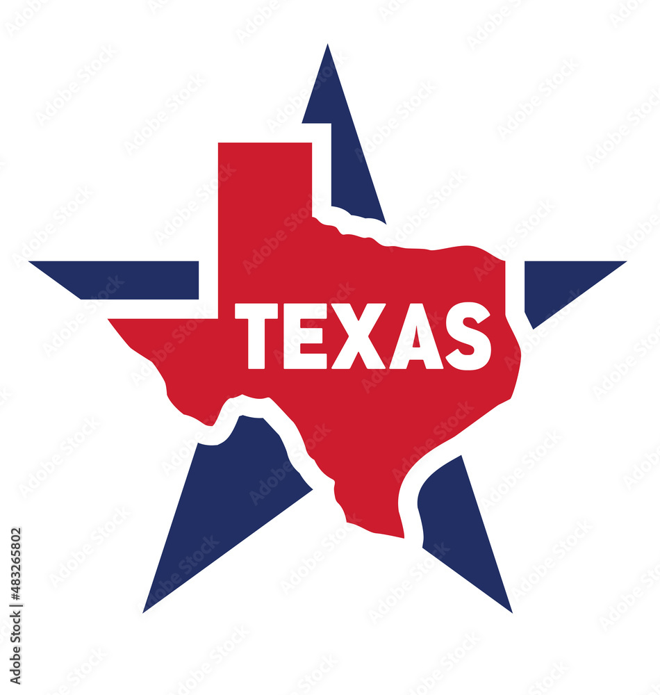 texas state lone star map shape symbol text Stock Vector | Adobe Stock