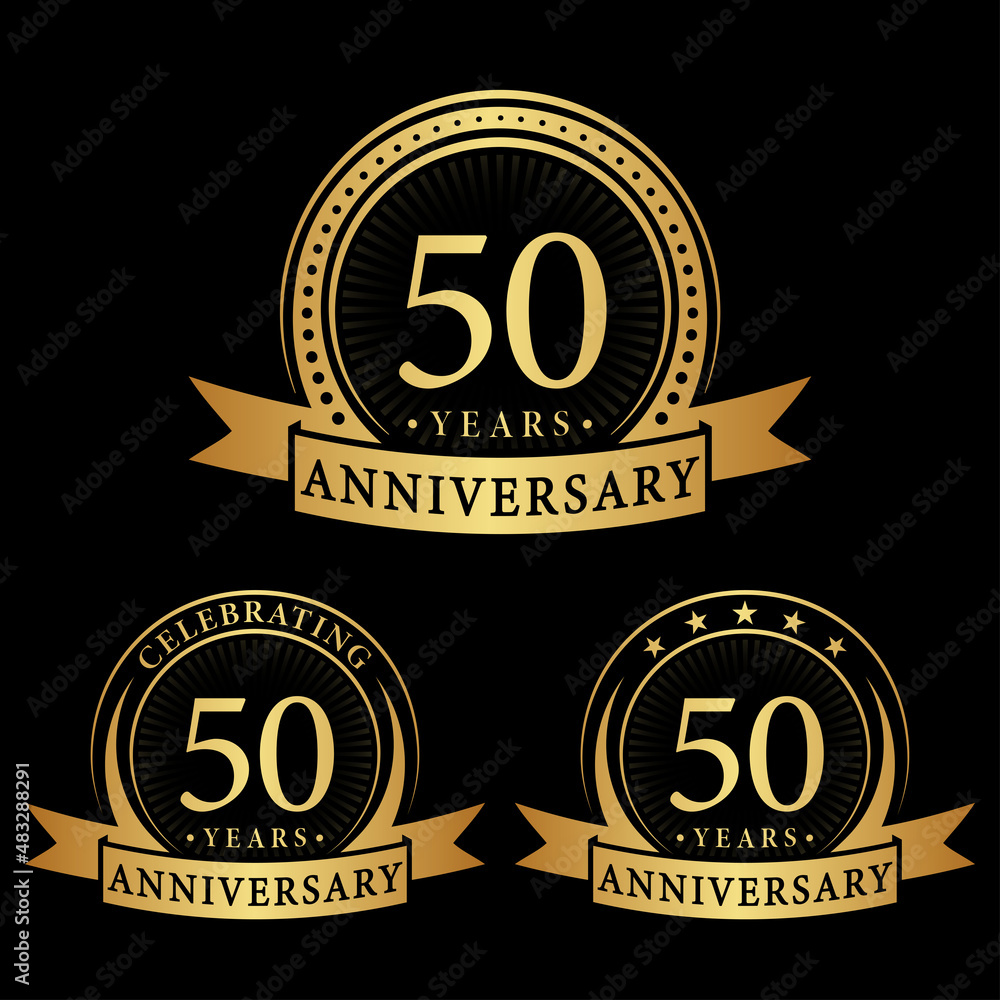 50 years anniversary logo collections. Set of 50th Anniversary logotype ...