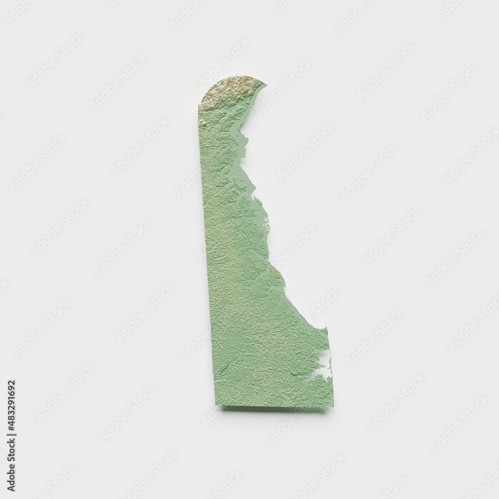 Delaware Topographic Relief Map - 3D Render Stock Photo | Adobe Stock