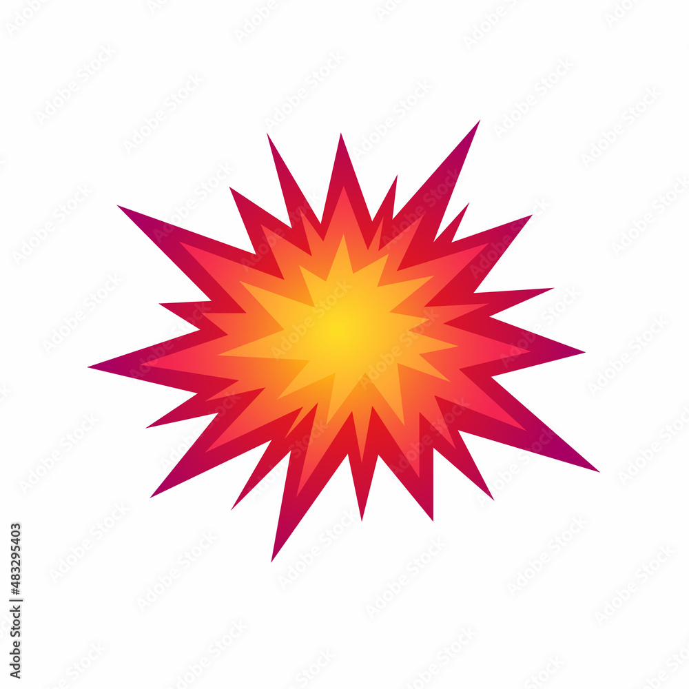 Star bursting boom.Comic book explosion. Hand drawn vector illustration ...