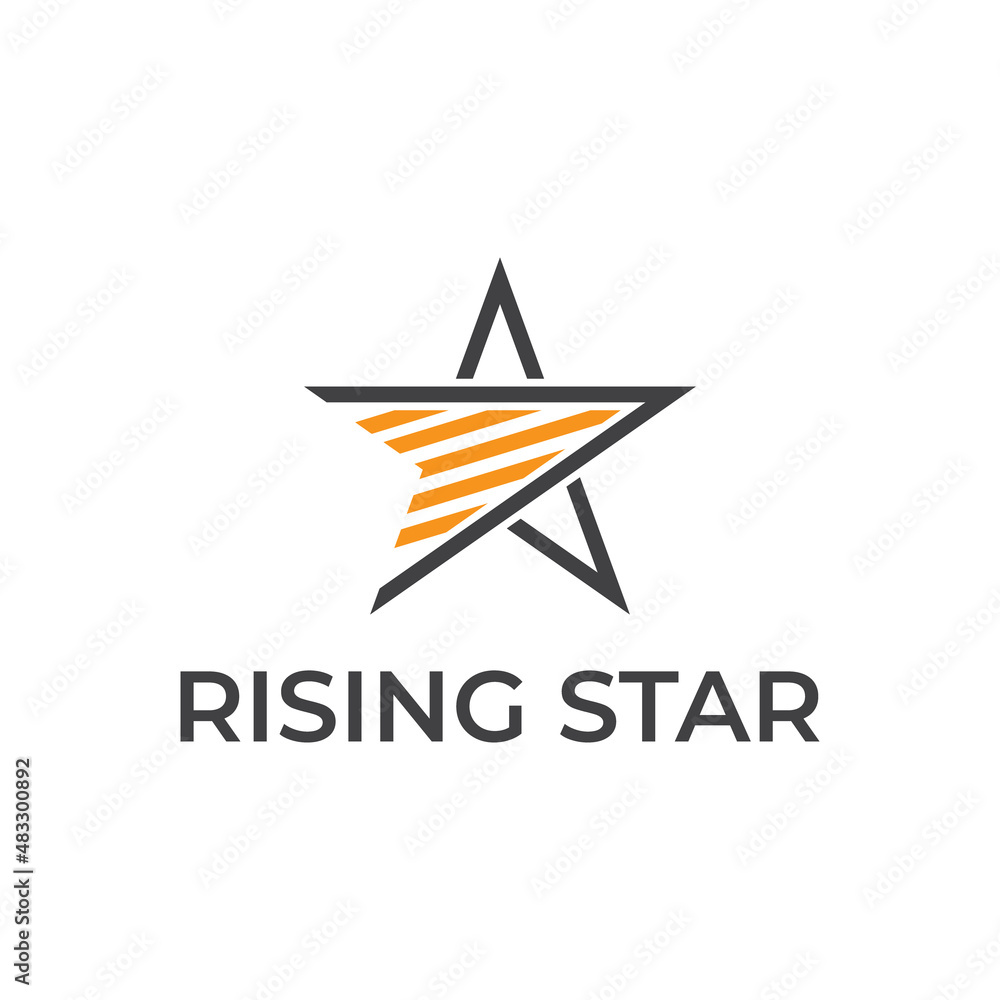 rising star vector logo design Stock Vector | Adobe Stock