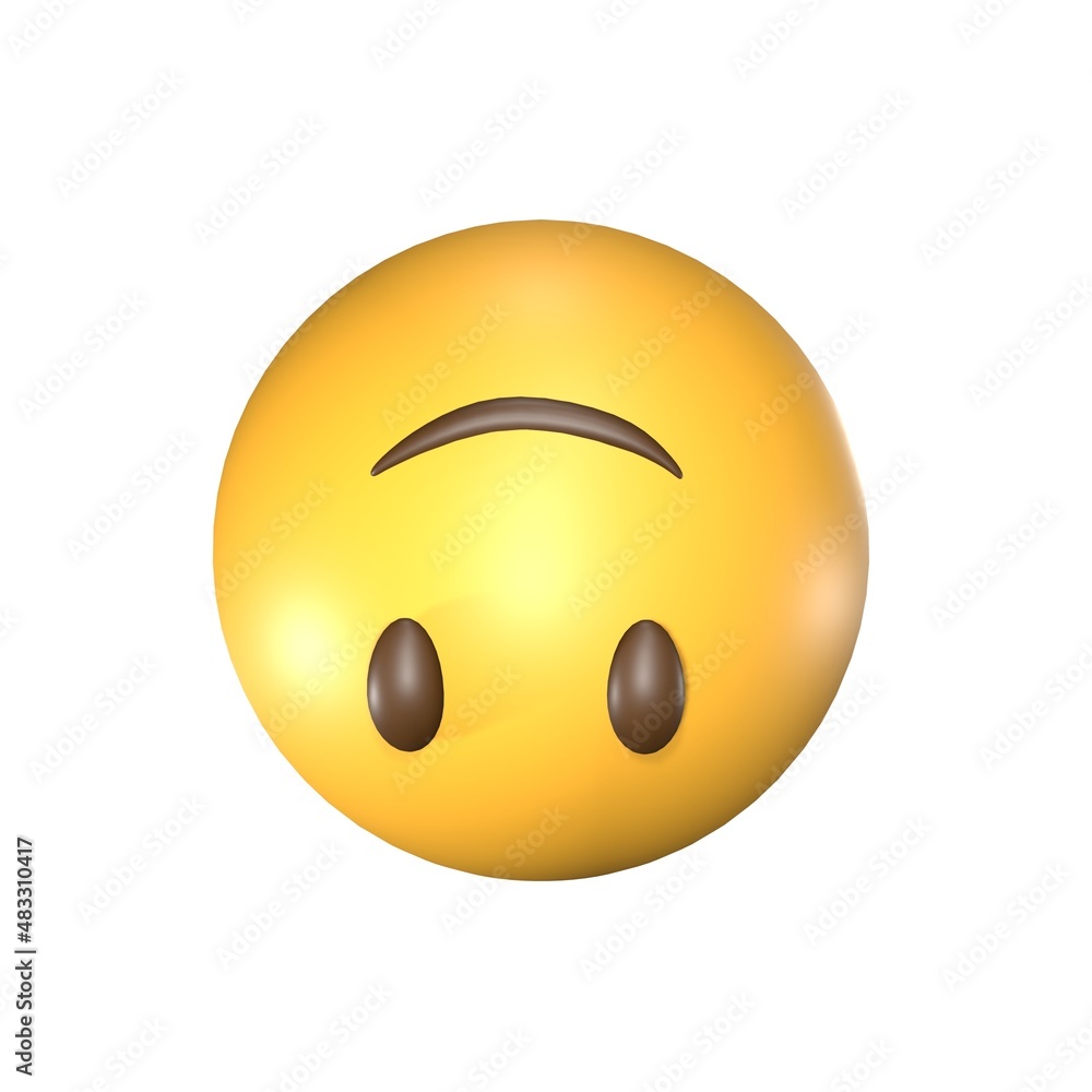 3D upside down smile emoticons that look cute and cool Stock ...