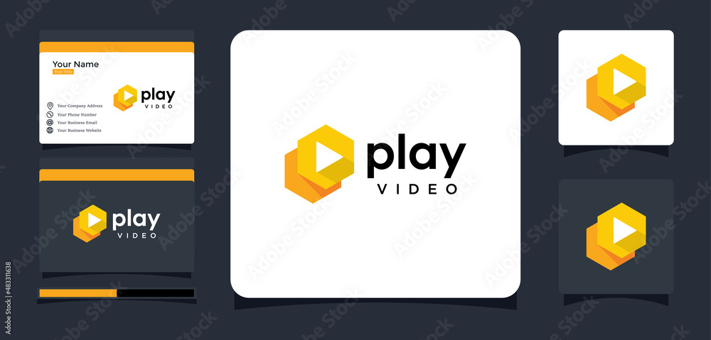 Multimedia logo design video hexagon design inspiration Stock Vector ...