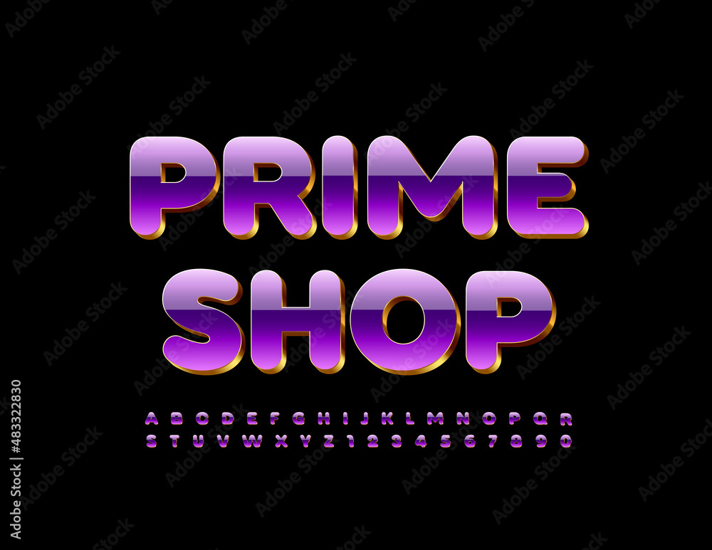 Vector stylish logo Prime Shop. Luxury Modern Font. Artistic Alphabet ...