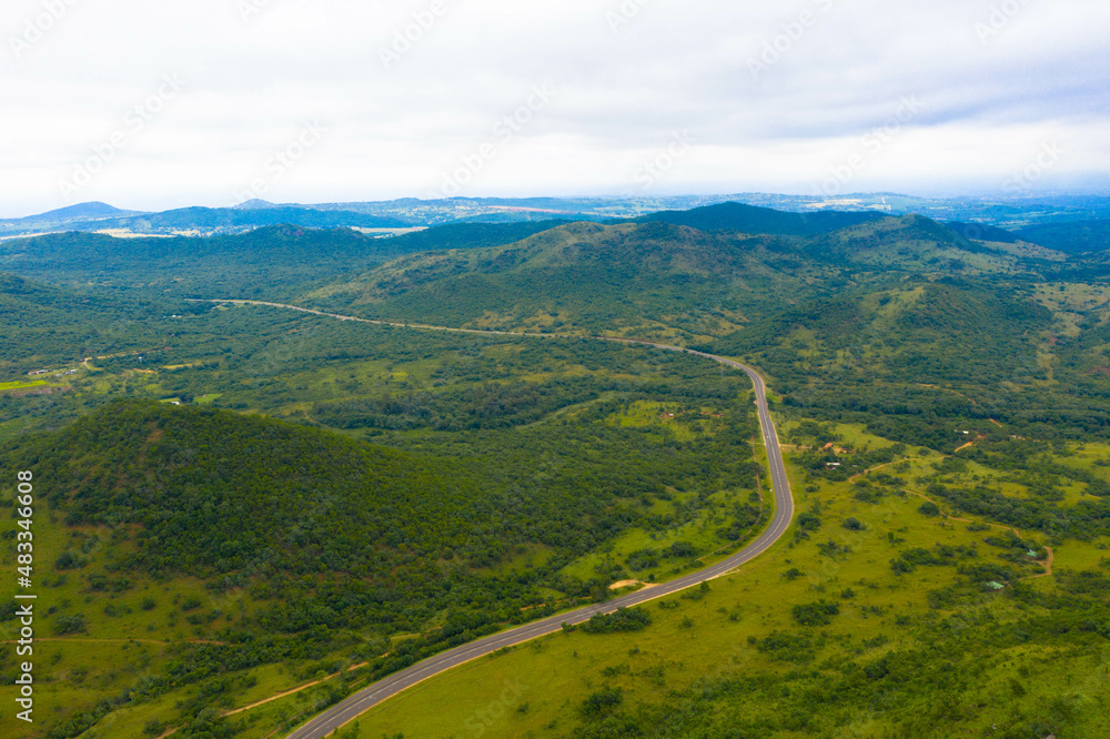 Drone view from the Panorama Route near Graskop. South Africa's most ...