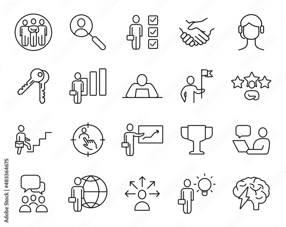 Business people icons set . Business people pack symbol vector elements ...