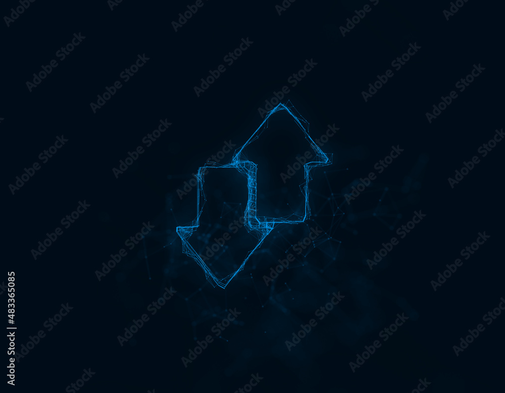 Exchange arrow transfer icon with plexus effect. Connected lines with ...
