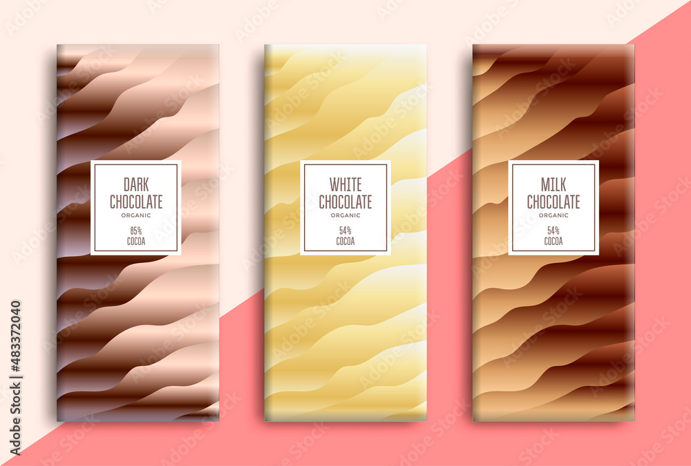 Chocolate bar packaging design. Gradient sweet background for package ...