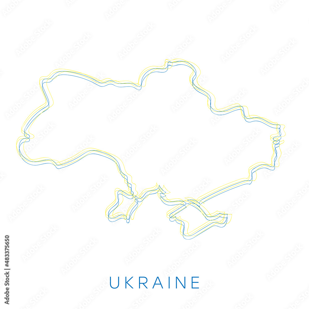 Ukraine, silhouette. Vector minimalistic illustration of Ukrainian ...