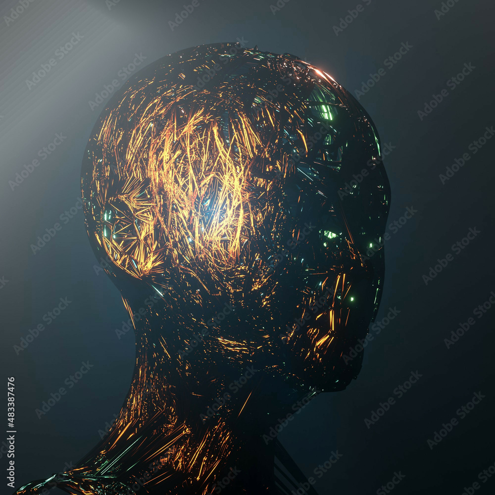 Human Android Cyborg abstract Stock Illustration | Adobe Stock