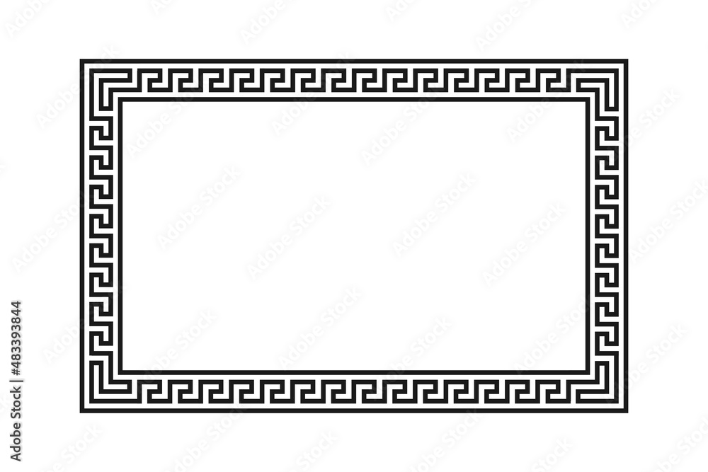 Meander rectangle frame. Meander border, greek ornament frame ...