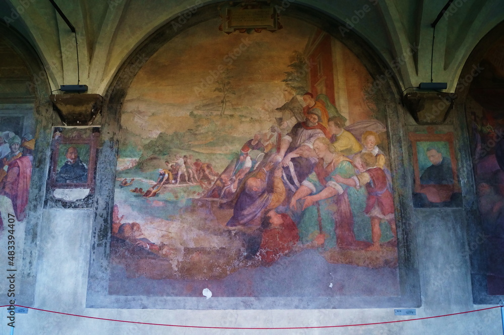 Saint Dominic saves 40 castaways of Santi di Tito in the great cloister ...