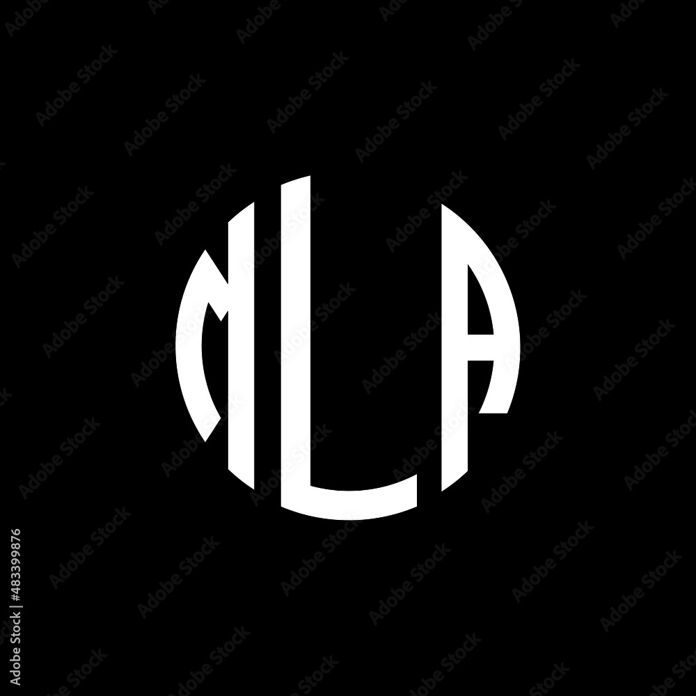 MLA letter logo design. MLA modern letter logo with black background ...