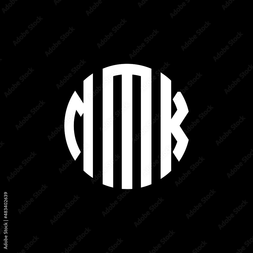 MMK letter logo design. MMK modern letter logo with black background ...