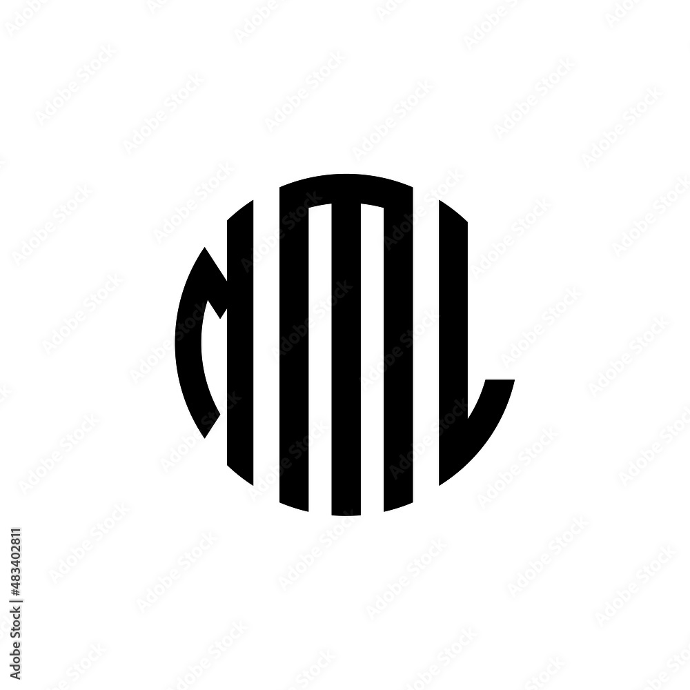 MML letter logo design. MML modern letter logo with black background ...
