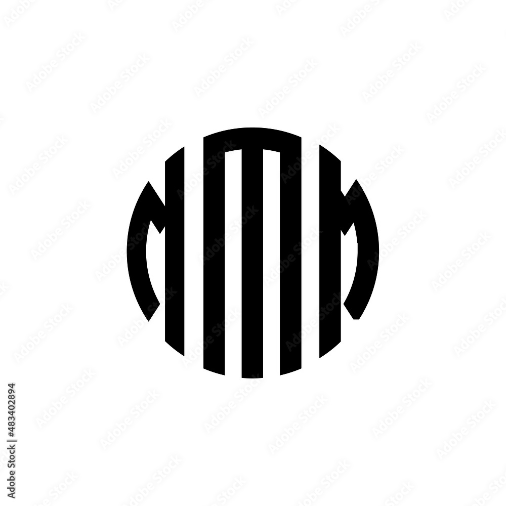 MMM letter logo design. MMM modern letter logo with black background ...