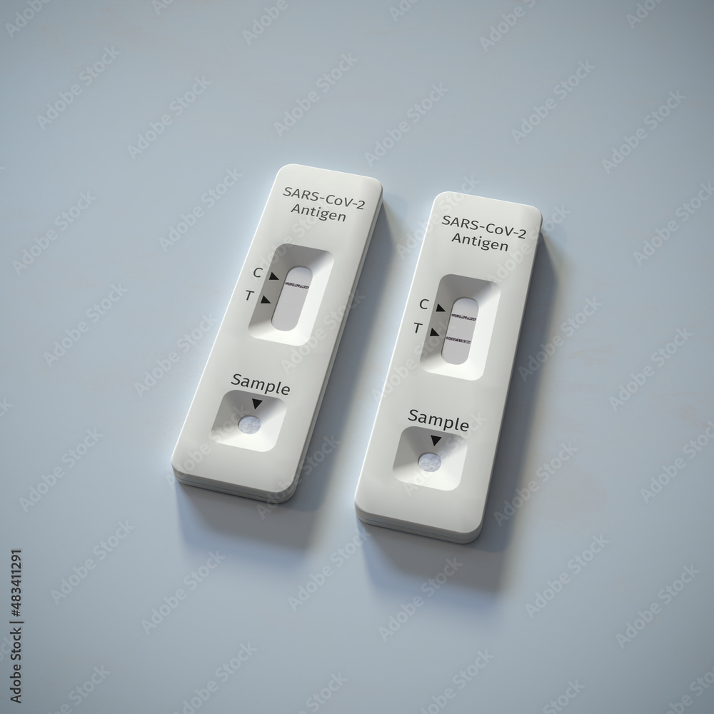 Quick testing for Covid-19 / SARS-CoV-2 infection concept: Two rapid ...