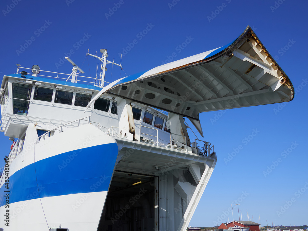 Boarding on a ferry boat via an open stern Stock Photo | Adobe Stock