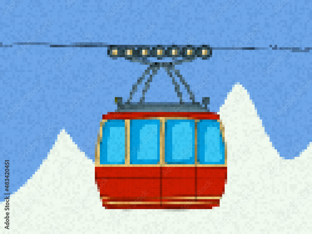 Pixel art cable car Stock Vector | Adobe Stock