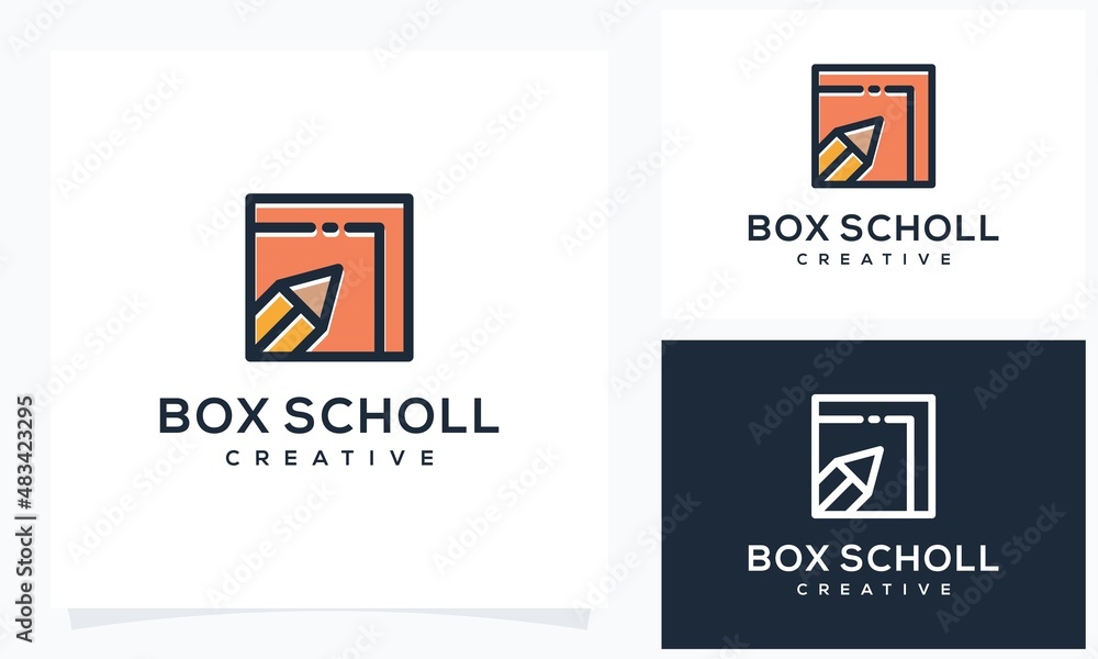 pencil box logo design Stock Vector | Adobe Stock