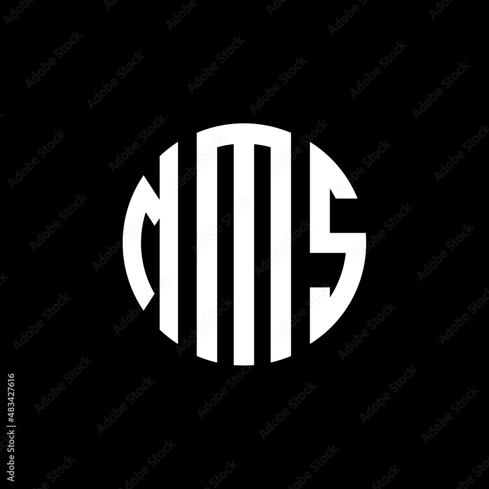 MMS letter logo design. MMS modern letter logo with black background ...