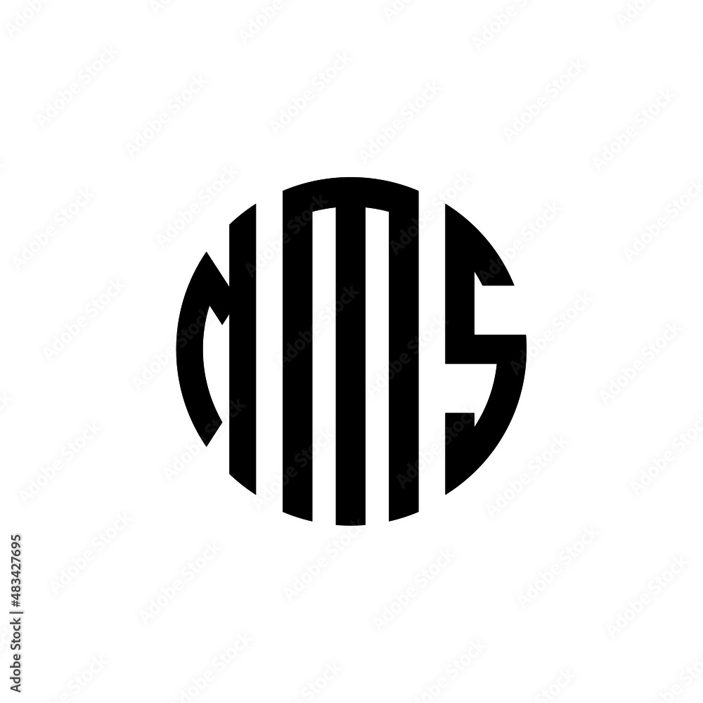 MMS letter logo design. MMS modern letter logo with black background ...