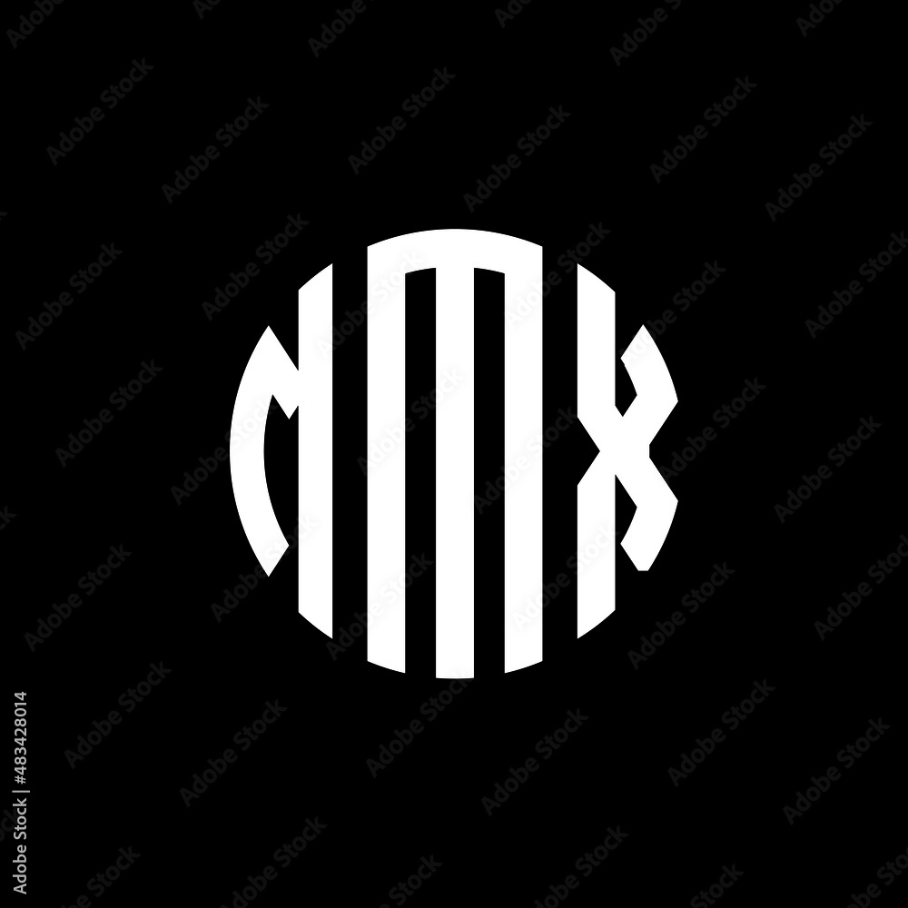 MMX letter logo design. MMX modern letter logo with black background ...