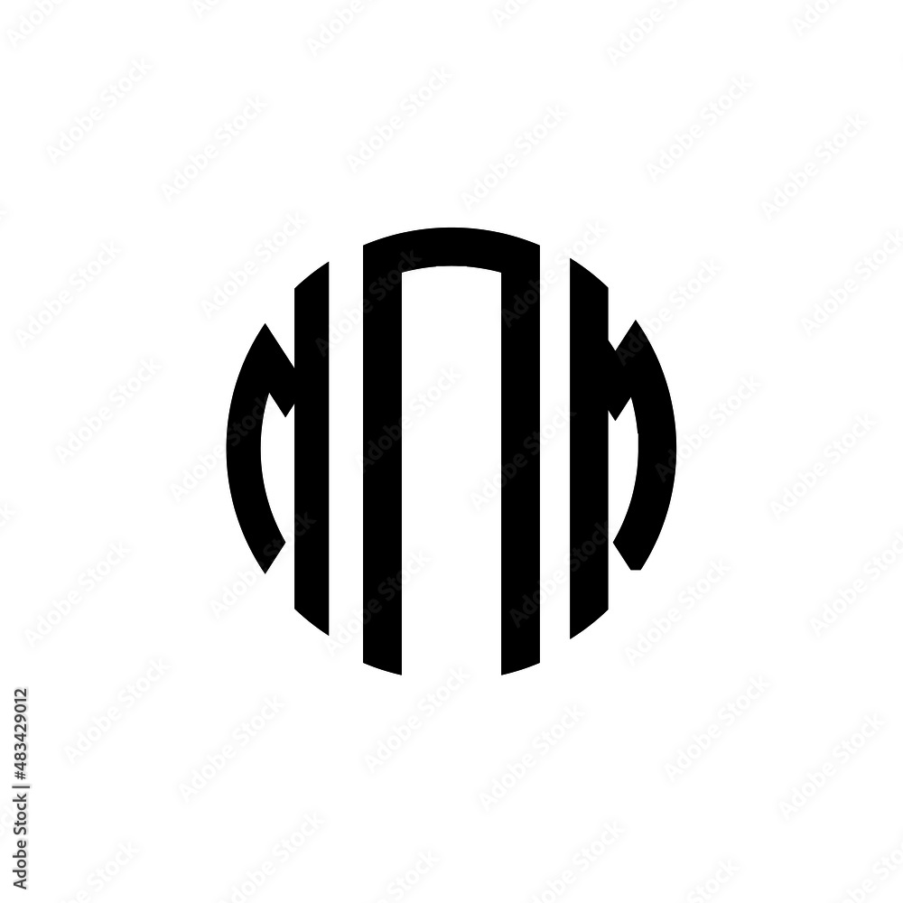 MNM letter logo design. MNM modern letter logo with black background ...