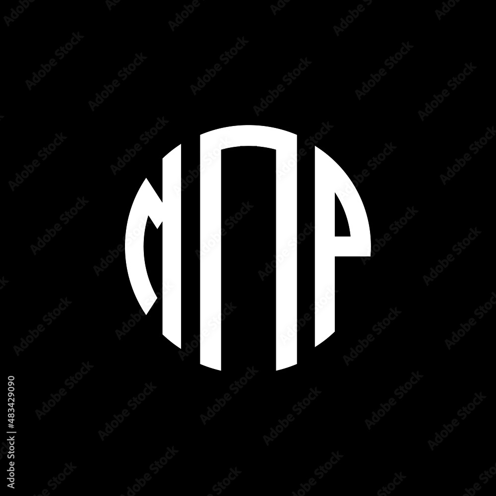 MNP letter logo design. MNP modern letter logo with black background ...