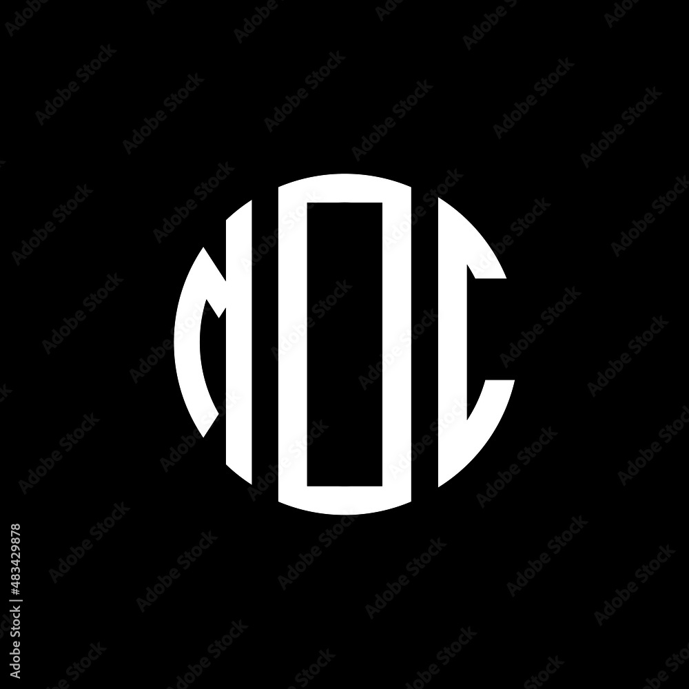 MOC letter logo design. MOC modern letter logo with black background ...