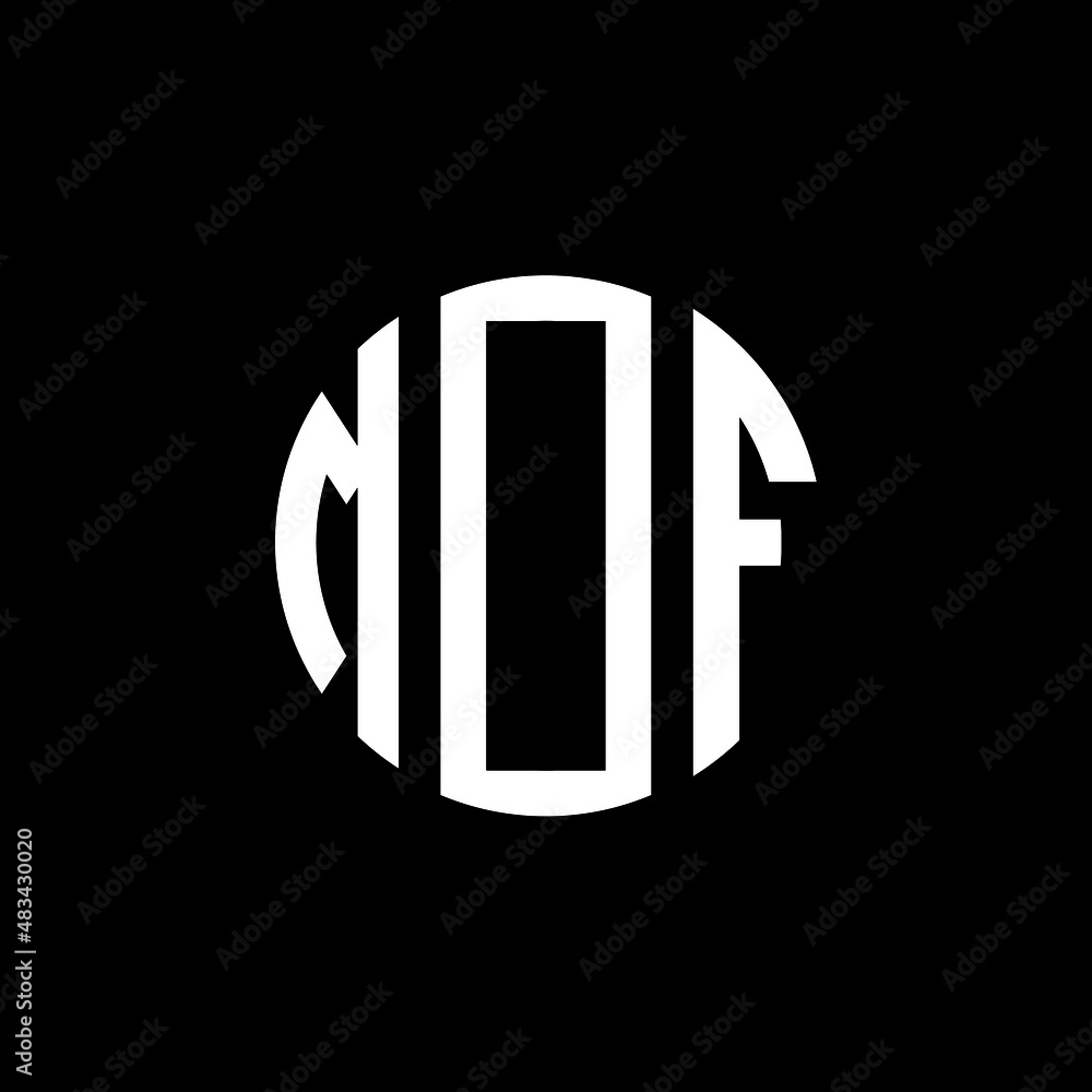 MOF letter logo design. MOF modern letter logo with black background ...