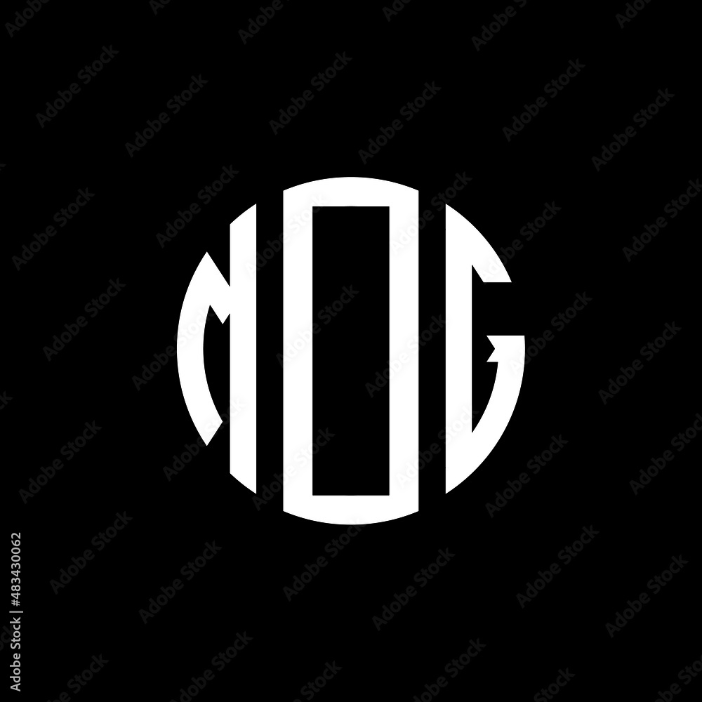 MOG letter logo design. MOG modern letter logo with black background ...