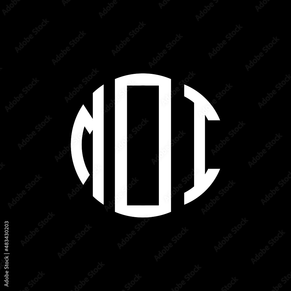MOI letter logo design. MOI modern letter logo with black background ...