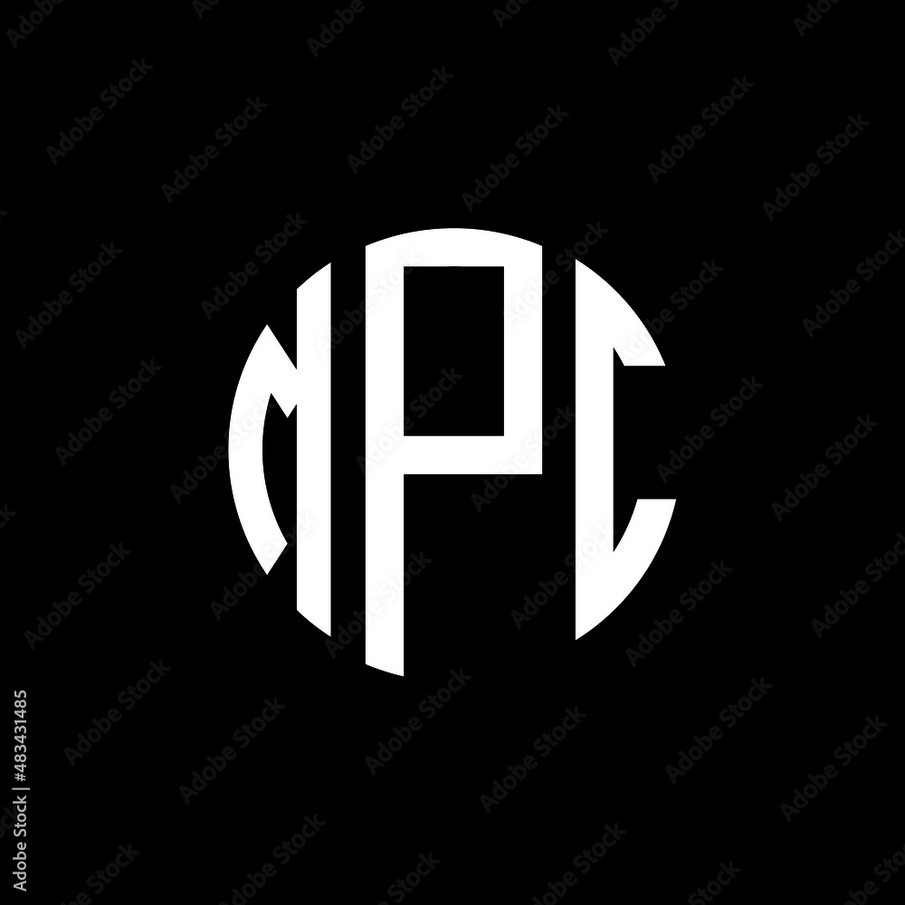 MPC letter logo design. MPC modern letter logo with black background ...