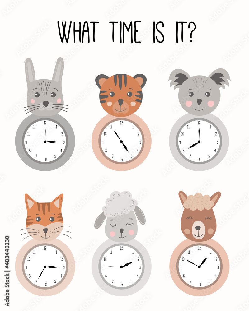 Telling time worksheet for pre school kids to identify the time. Clock ...