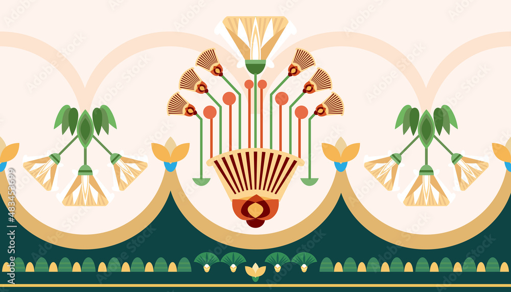 Seamless pattern vector illustration of the Egyptian ancient ornament ...