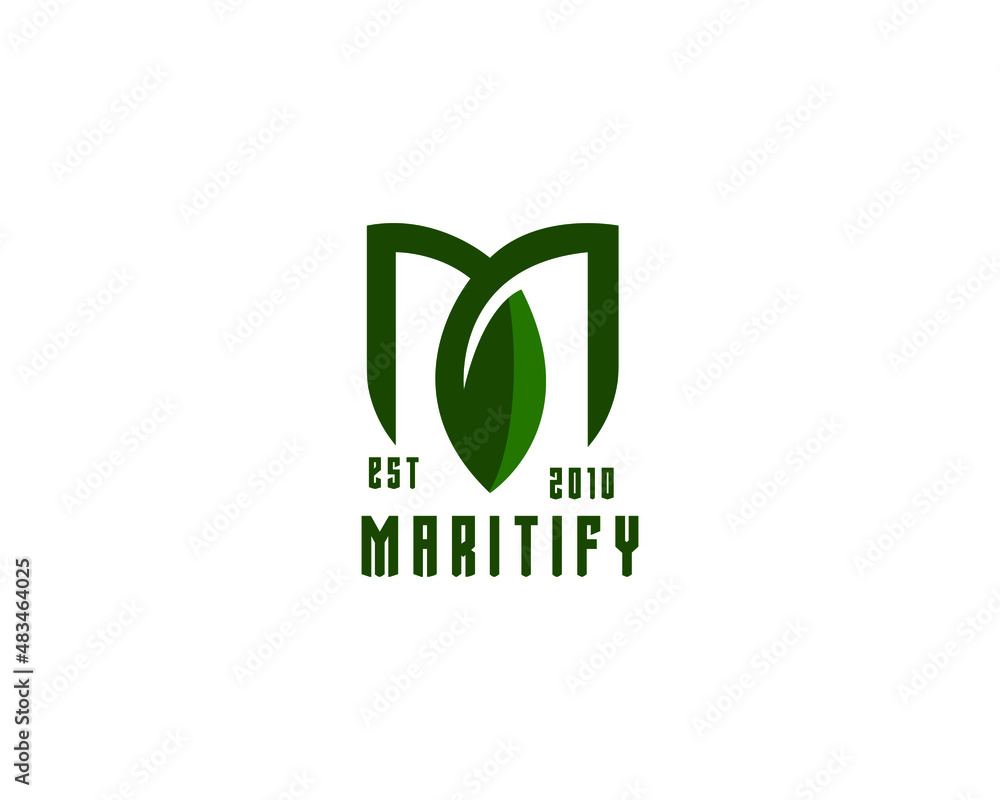 Letter M natural template,fully vector and customized logo design Stock ...