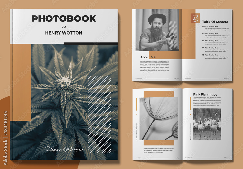 Photo Book Magazine Layout Stock Template | Adobe Stock