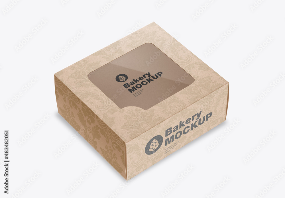 Square Food Box with Window Mockup Stock Template | Adobe Stock